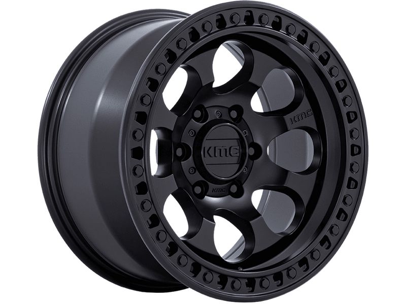 KMC Matte Black KM550 Riot SBL Wheels | RealTruck