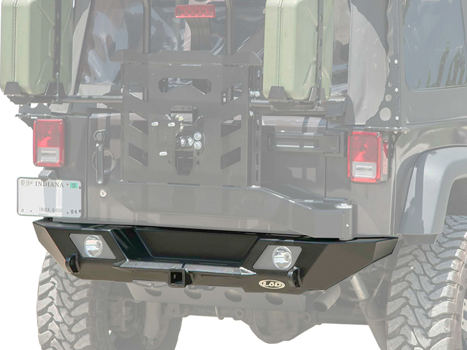 LoD Offroad Destroyer Shorty Rear Bumper with Tire Carrier Mount - Bare ...