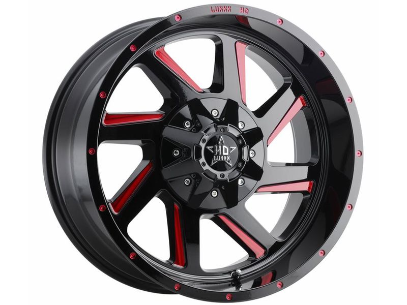 Luxxx HD Gloss Black & Red LHD14 Wheels | RealTruck