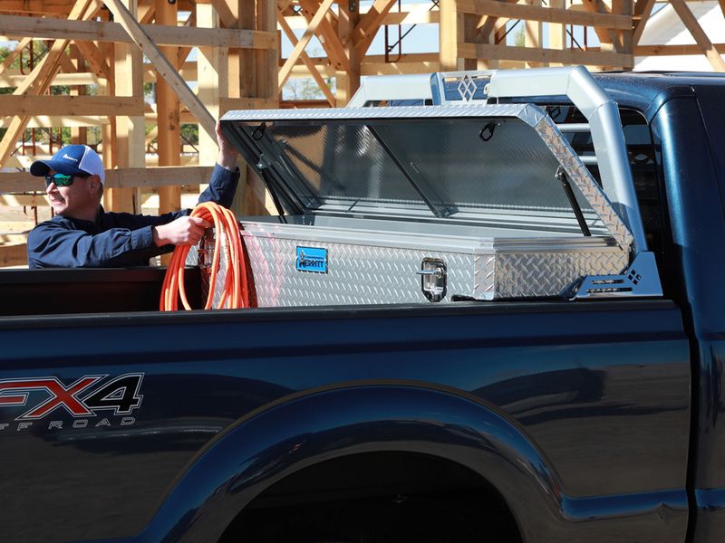 Merritt Diamond Plate Crossbody Tool Box | RealTruck