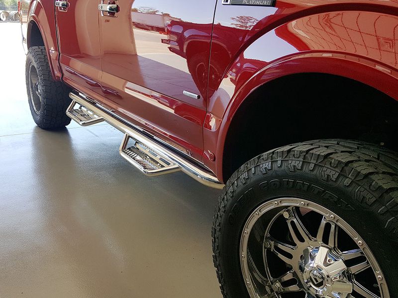 N-Fab Stainless Steel Cab Length Podium Steps | RealTruck