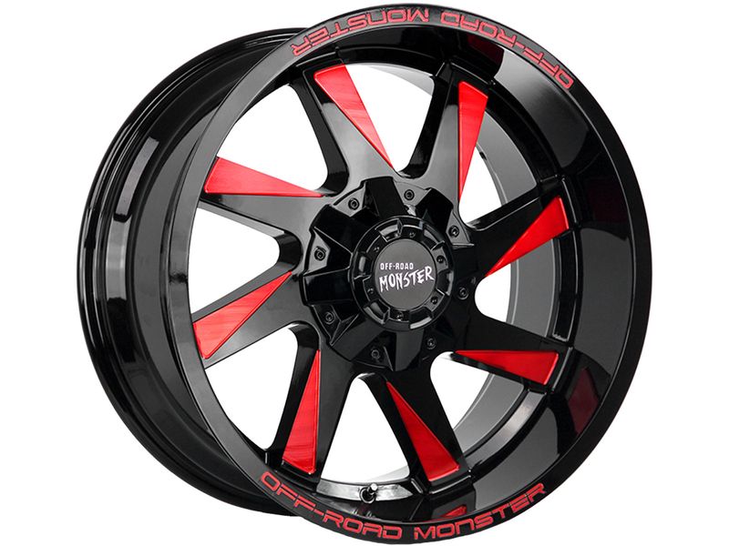 Off-Road Monster Black & Red M80 Wheel M800607N19GBMLR | RealTruck