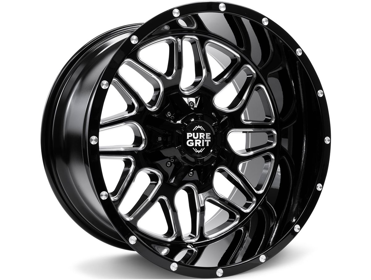Pure Grit Milled Gloss Black Drive Wheels | RealTruck