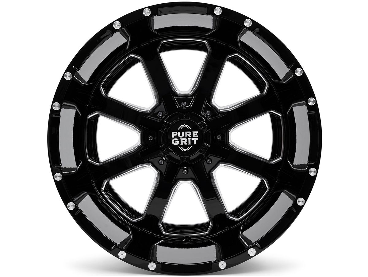Pure Grit Milled Gloss Black Grit Wheels | RealTruck