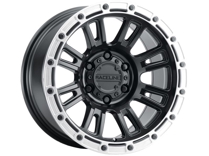 Raceline Matte Black & Silver Compass Wheel 956BS-78562-00 | RealTruck