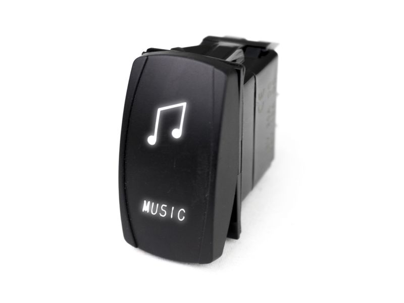 Race Sport LED Marine White Music Rocker Switch MSTLS24W | RealTruck