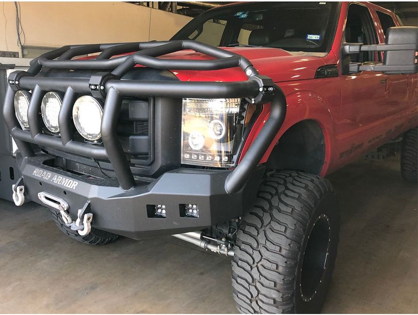 Road Armor Stealth Front Winch Bumper w/ Titan II & Intimidator Guard ...