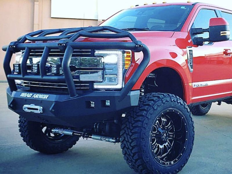 Road Armor Stealth Front Winch Bumper w/ Titan II & Intimidator Guard ...