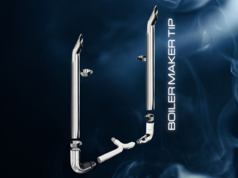 RoadWorks Peterbilt Long Drop 90 Degree Elbow Exhaust Kit Boilermaker ...