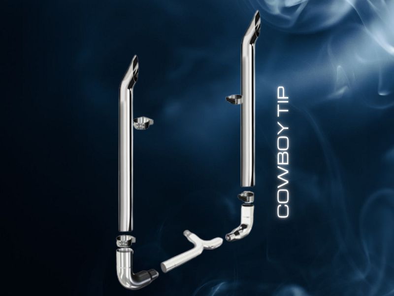 RoadWorks Peterbilt Factory Style 60 Degree Elbow Exhaust Kit Cowboy ...