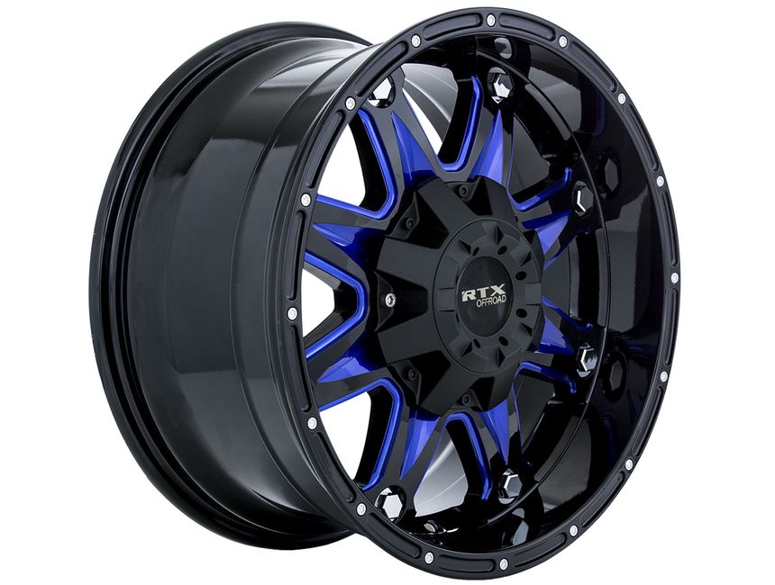 RTX Off-Road Black & Blue Spine Wheel 081863 | RealTruck