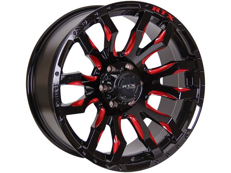 RTX Off-Road Black & Red Patton Wheel 082962 | RealTruck
