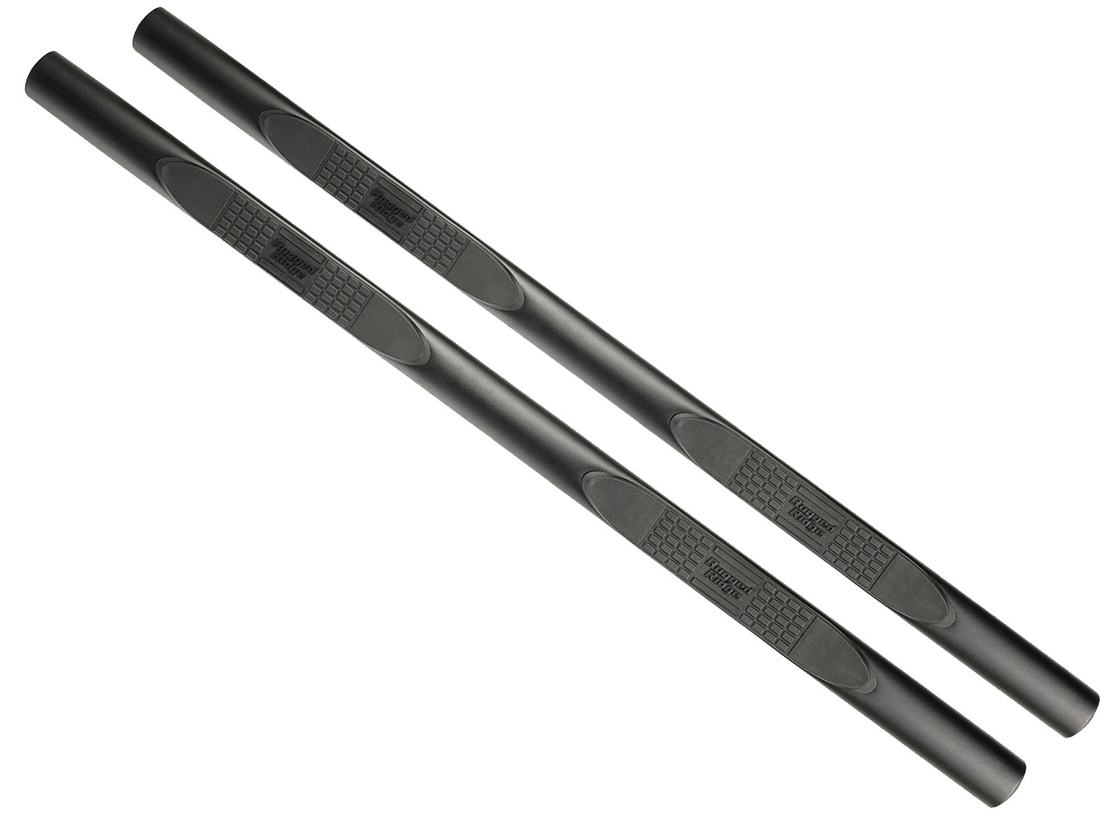 Rugged Ridge 4" Black Oval Side Steps | RealTruck