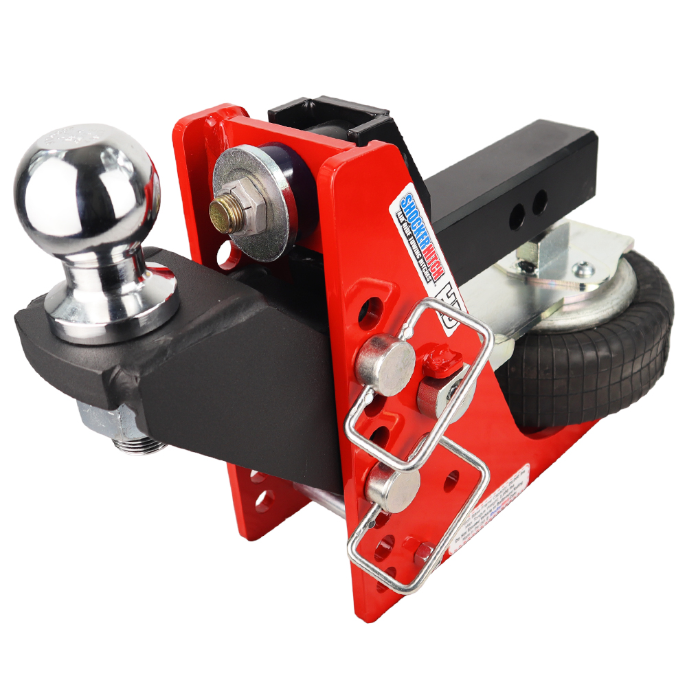 Shocker Hitch 20K HD 2" Air Receiver Hitch & Raised 2-5/16" Hitch Ball ...