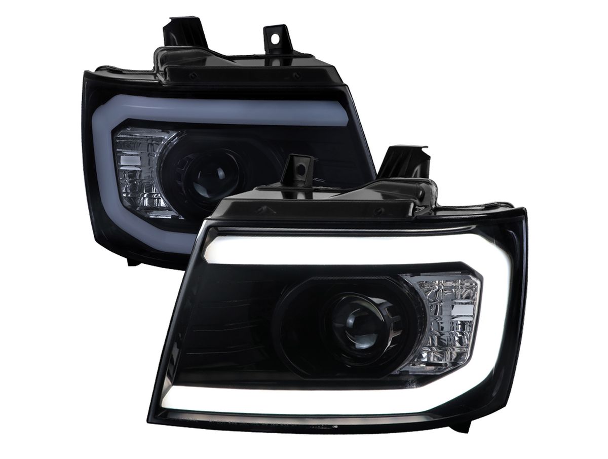 SPEC-D Smoked Black DRL Projector Headlights 2LHP-AVA07G-G2-TM | RealTruck