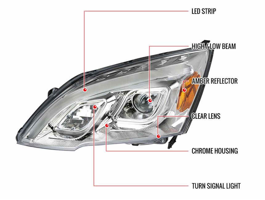 SPEC-D Chrome DRL Projector Headlights 2LHP-CRV07-TM | RealTruck