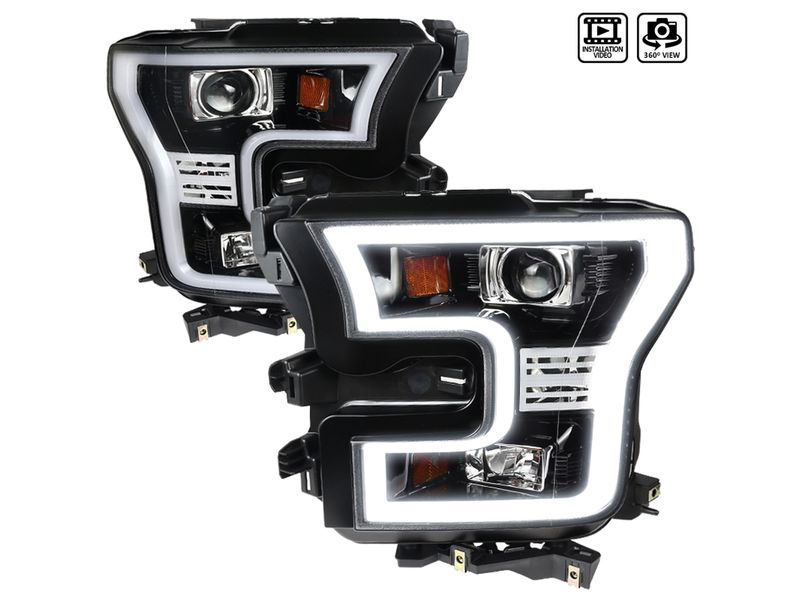 SPEC-D Projector Headlights 2LHP-F15015BK-TM | RealTruck