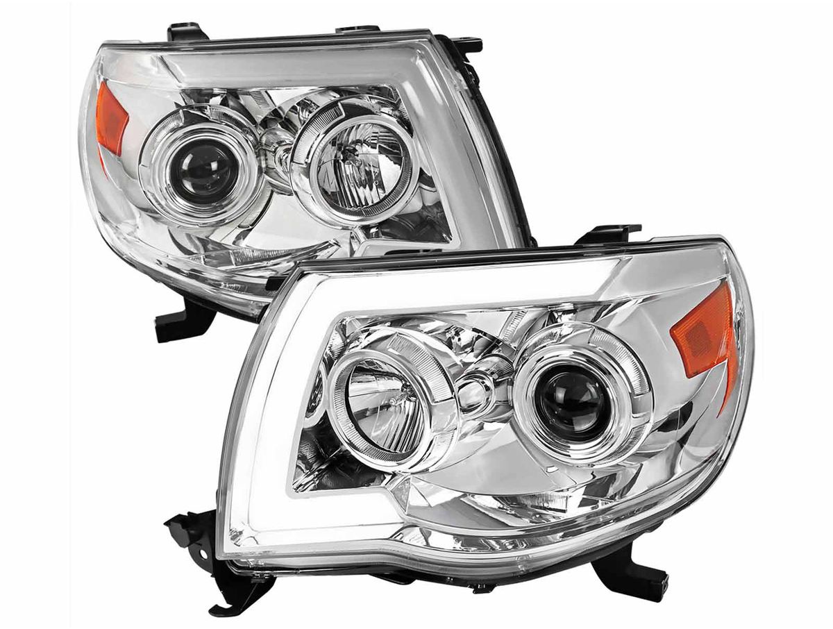 SPEC-D Chrome DRL Projector Headlights 2LHP-TAC06-SQ-RS | RealTruck
