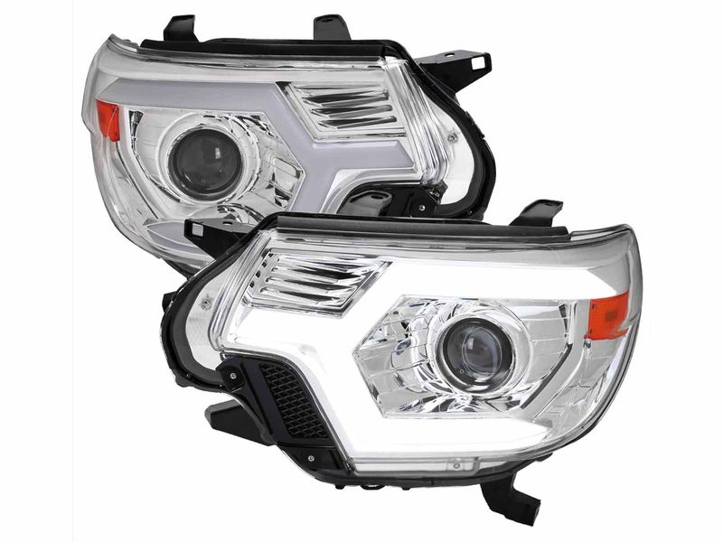 SPEC-D Chrome DRL Projector Headlights 2LHP-TAC12-SQ-RS | RealTruck