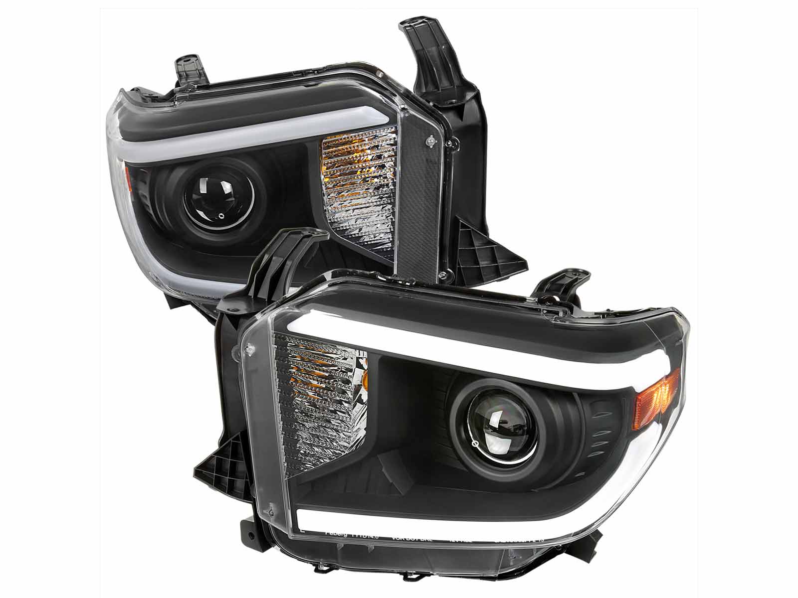 SPEC-D Black DRL Projector Headlights 2LHP-TUN14JM-DRL-GO | RealTruck