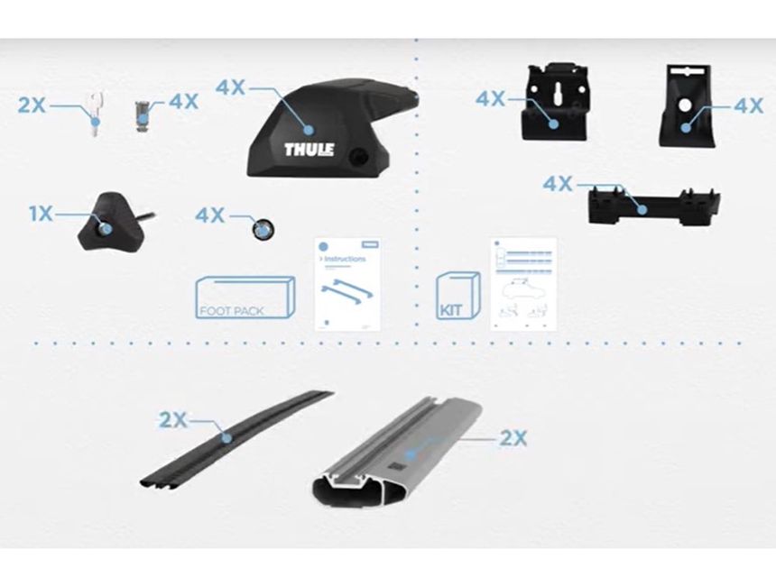 Thule WingBar Edge Roof Rack Kit 721520&THU-721420&THU-720601&THU ...