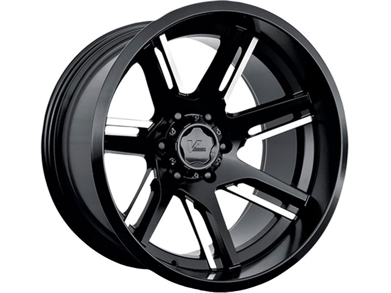 V-Rock Milled Matte Black VR12X Throne Wheels | RealTruck