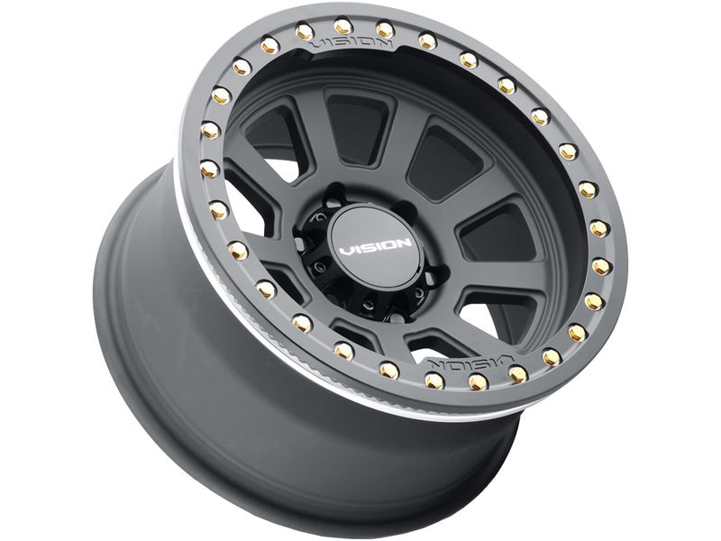 VWI-350BL5865SBBR-28 Vision Matte Black Ojos Beadlock Wheel | RealTruck