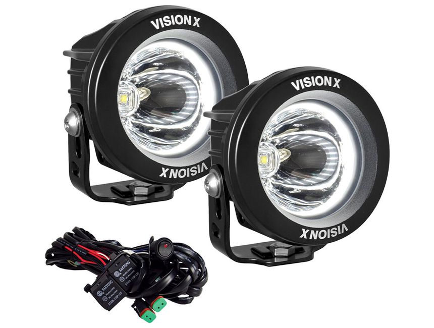 Vision X Optimus Round Halo LED Off-Road Lights XIL-OPRH115KIT | RealTruck
