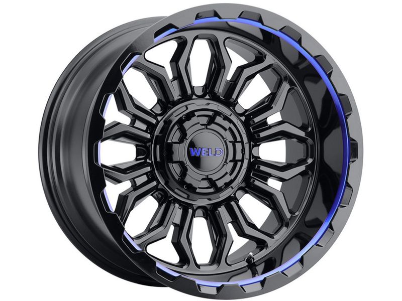 Weld Off-Road Gloss Black & Blue Flare Wheels | RealTruck