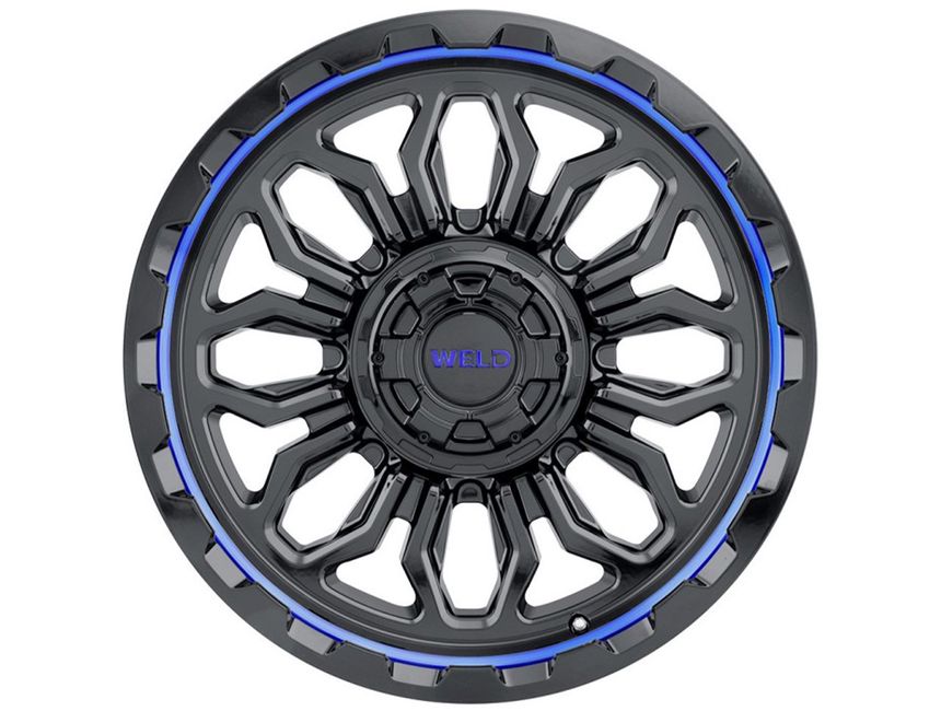 Weld Off-Road Gloss Black & Blue Flare Wheels | RealTruck