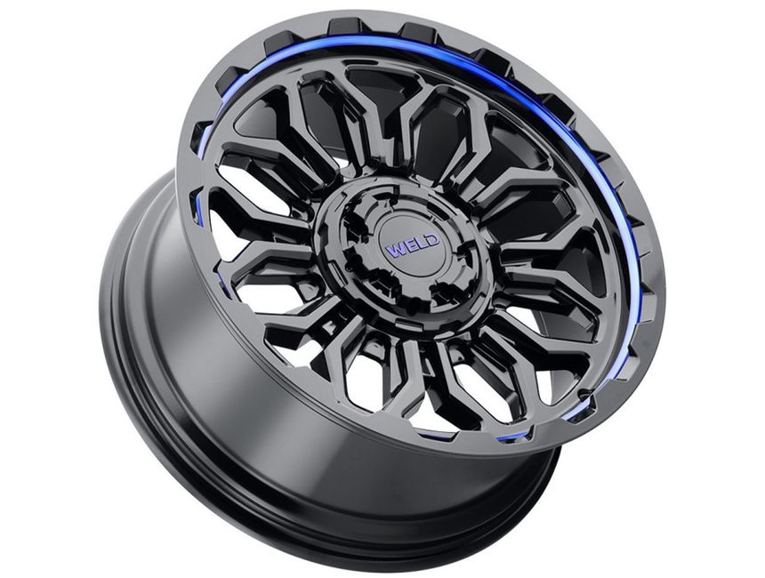 Weld Off-Road Gloss Black & Blue Flare Wheels | RealTruck