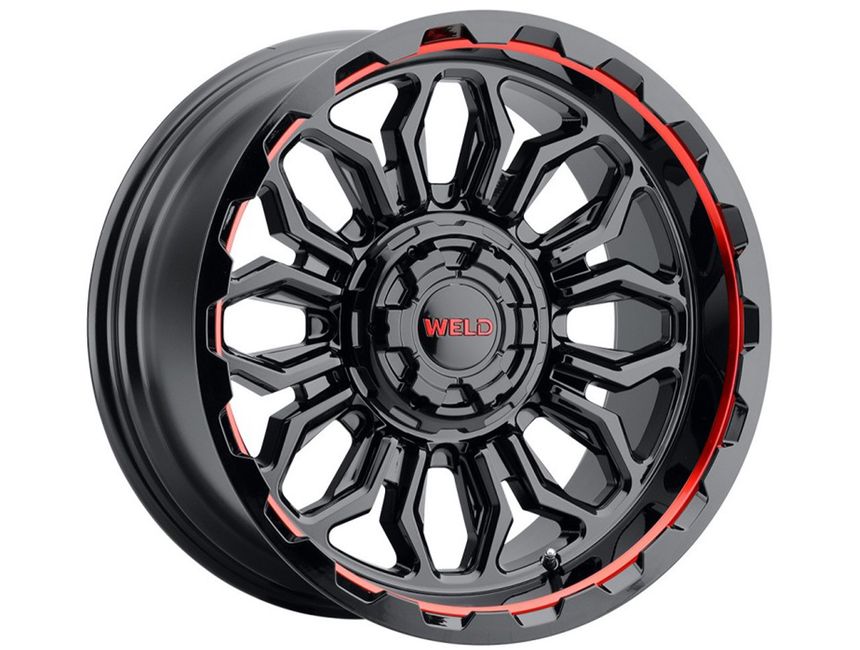 Weld Off-Road Gloss Black & Red Flare Wheels | RealTruck