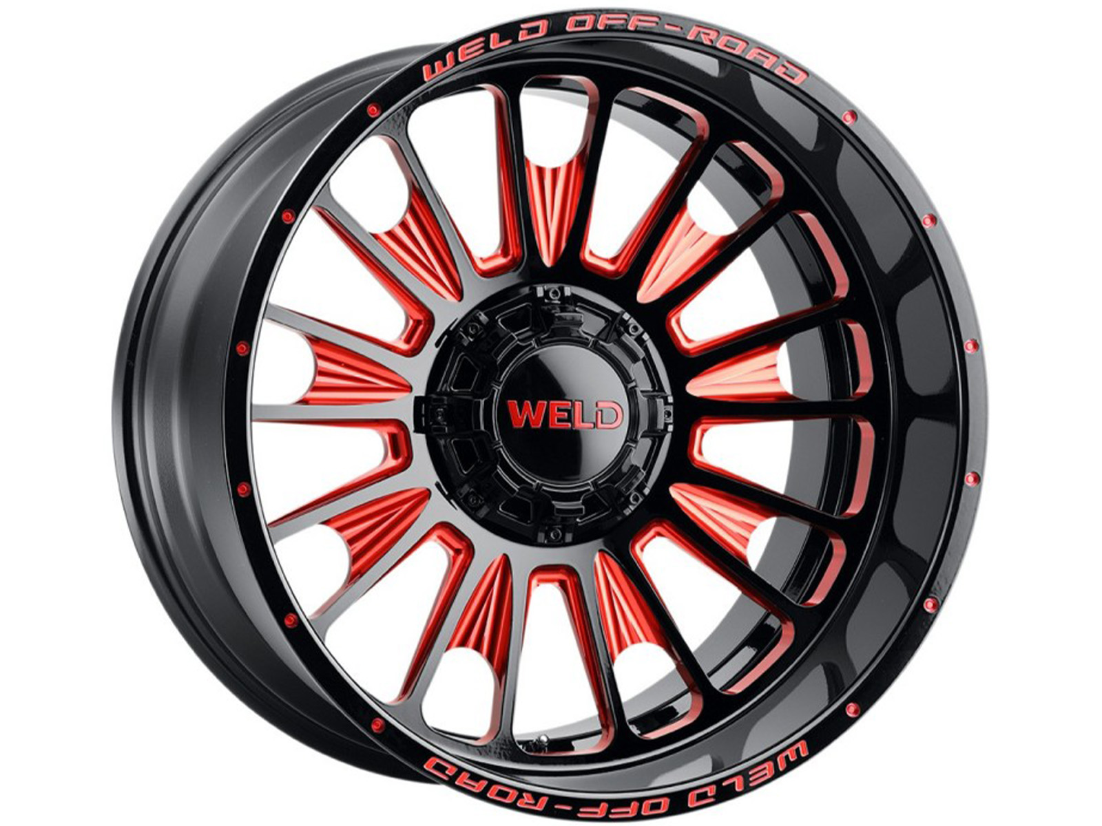 Weld Off-Road Gloss Black & Red Scorch Wheels | RealTruck