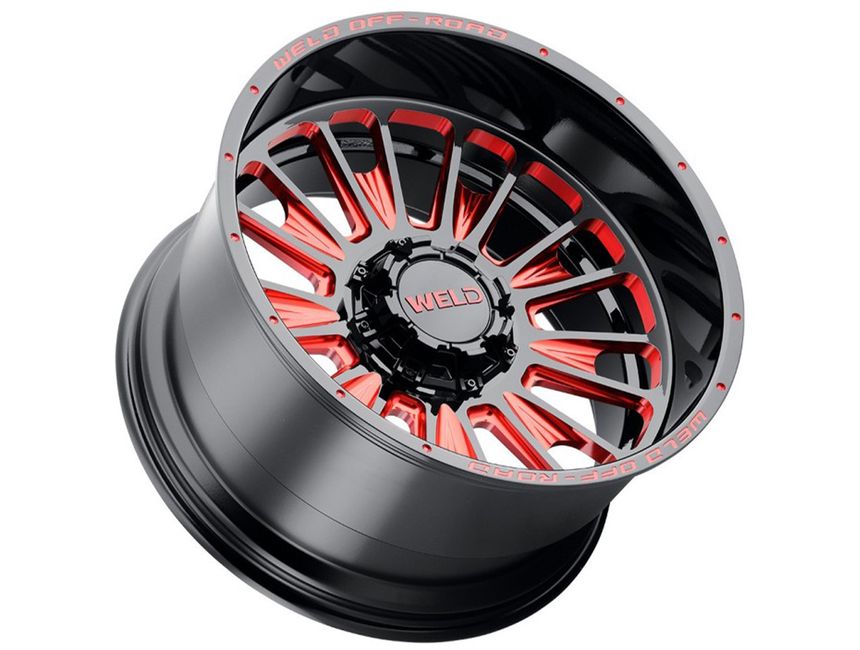 Weld Off-Road Gloss Black & Red Scorch Wheels | RealTruck