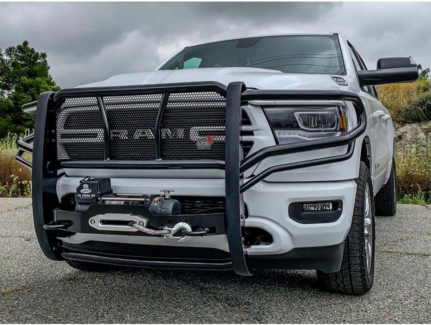 Westin HDX Winch Mount Black Grille Guard 57-93975 | RealTruck