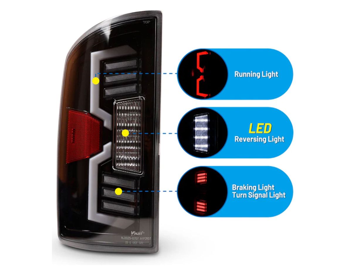 Winjet Sequential Black LED Taillights CTWJ-0707-GBC-SQ | RealTruck