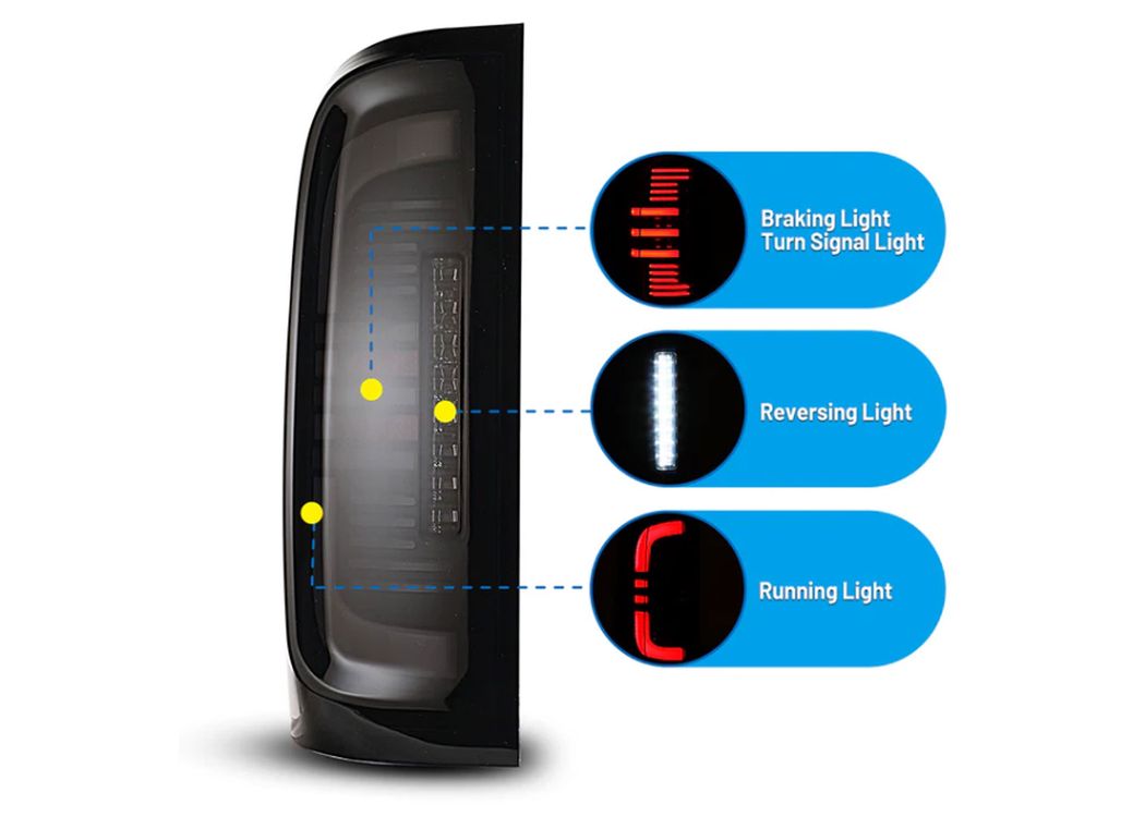 Winjet Smoked Black LED Tail Lights CTWJ-0712-BS | RealTruck