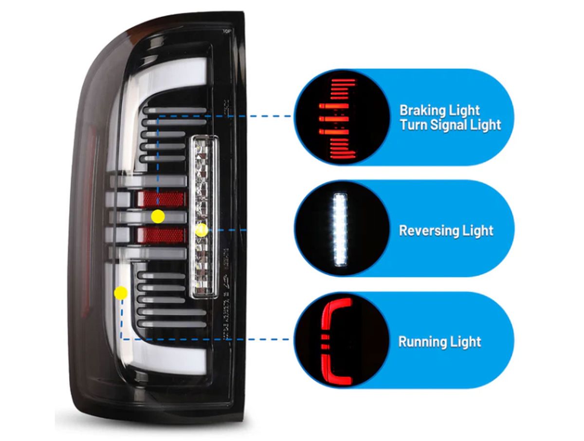 Winjet Sequential Black LED Taillights CTWJ-0712-GBC-SQ | RealTruck