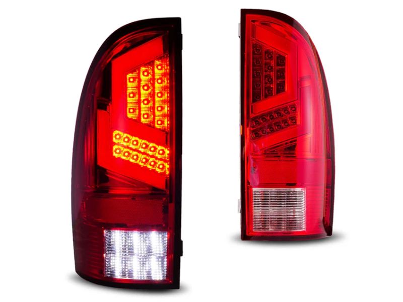 Winjet Red and Chrome LED Tail Lights CTWJ-0729-CR | RealTruck