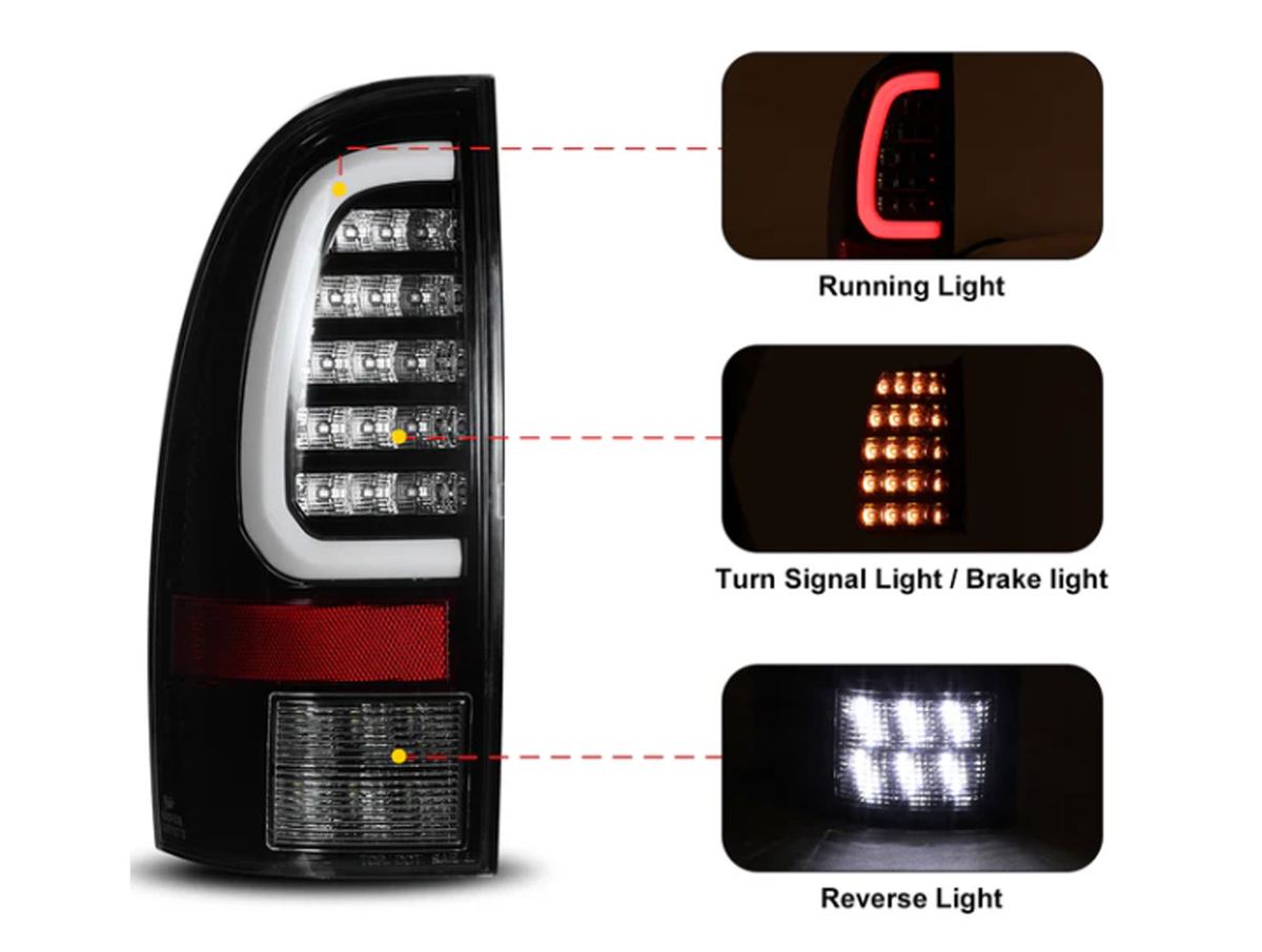 Winjet Sequential Black LED Taillights CTWJ-0740-GBC-SQ | RealTruck