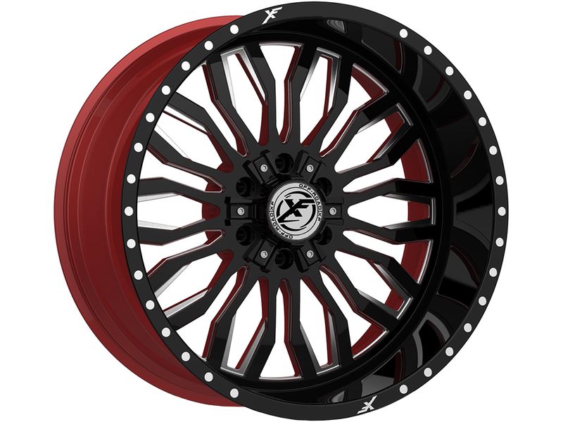 XF Offroad Forged Gloss Black & Red XFX-305 Wheel XFX-305241461351397 ...