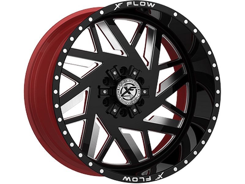 XF Flow Offroad Gloss Black & Red XFX-306 Wheel XFX-N-306241451271397 ...
