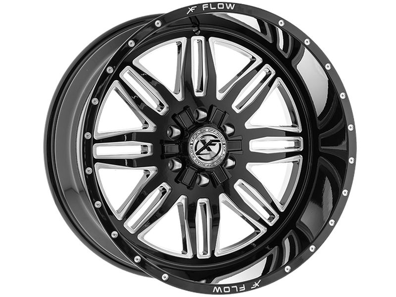 XF Flow Offroad Milled Gloss Black XFX-303 Wheels | RealTruck