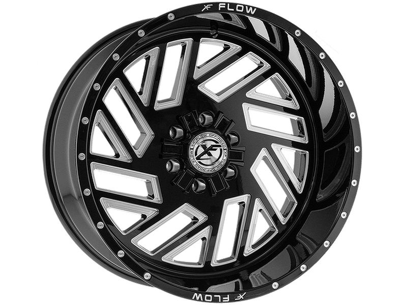 XF Flow Offroad Milled Gloss Black XFX-304 Wheels | RealTruck