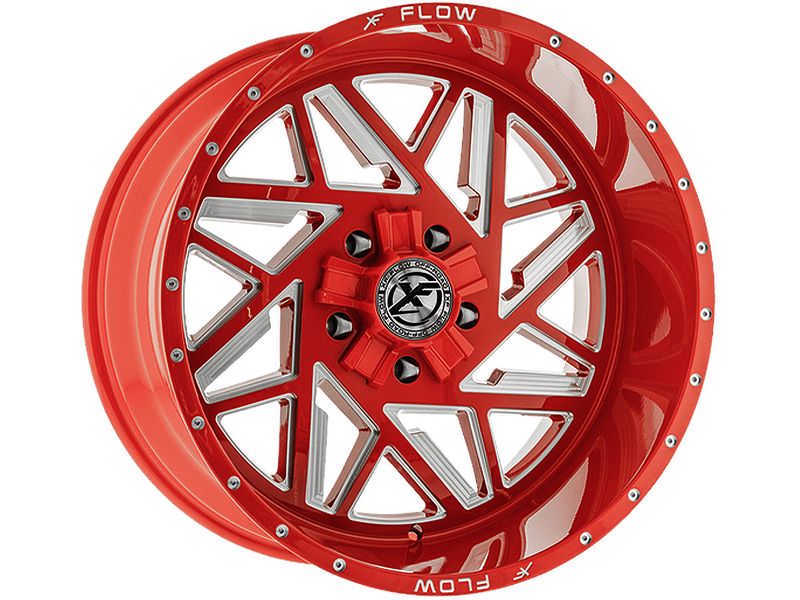 XF Flow Offroad Milled Red XFX-306 Wheels | RealTruck