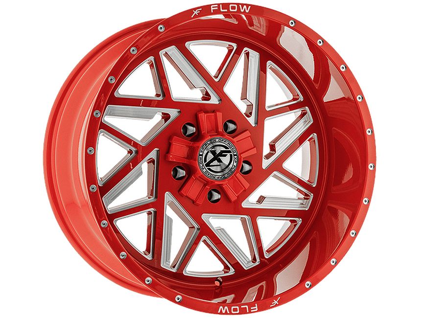 XF Flow Offroad Milled Red XFX-306 Wheels | RealTruck