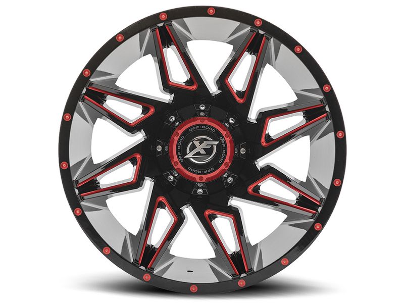 XF Offroad Gloss Black & Red XF-218 Wheels | RealTruck