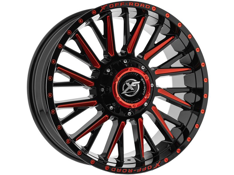 XF Offroad Gloss Black & Red XF-226 Wheels | RealTruck