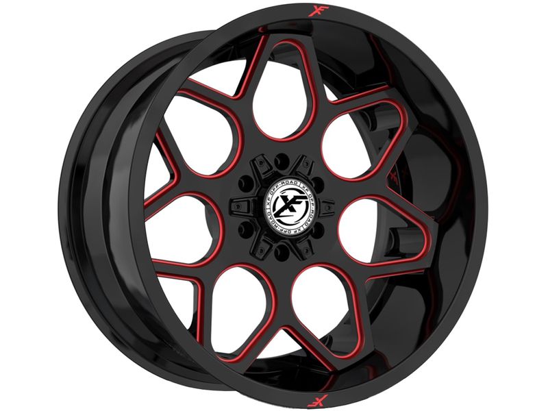 XF Offroad Gloss Black & Red XF-233 Wheels | RealTruck