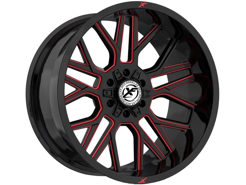 XF Offroad Gloss Black & Red XF-235 Wheel XF-235201061351397-24GBMLR ...